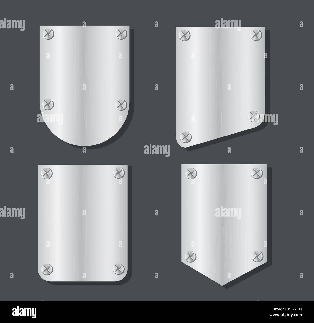 plate metal banner set Stock Photo - Alamy