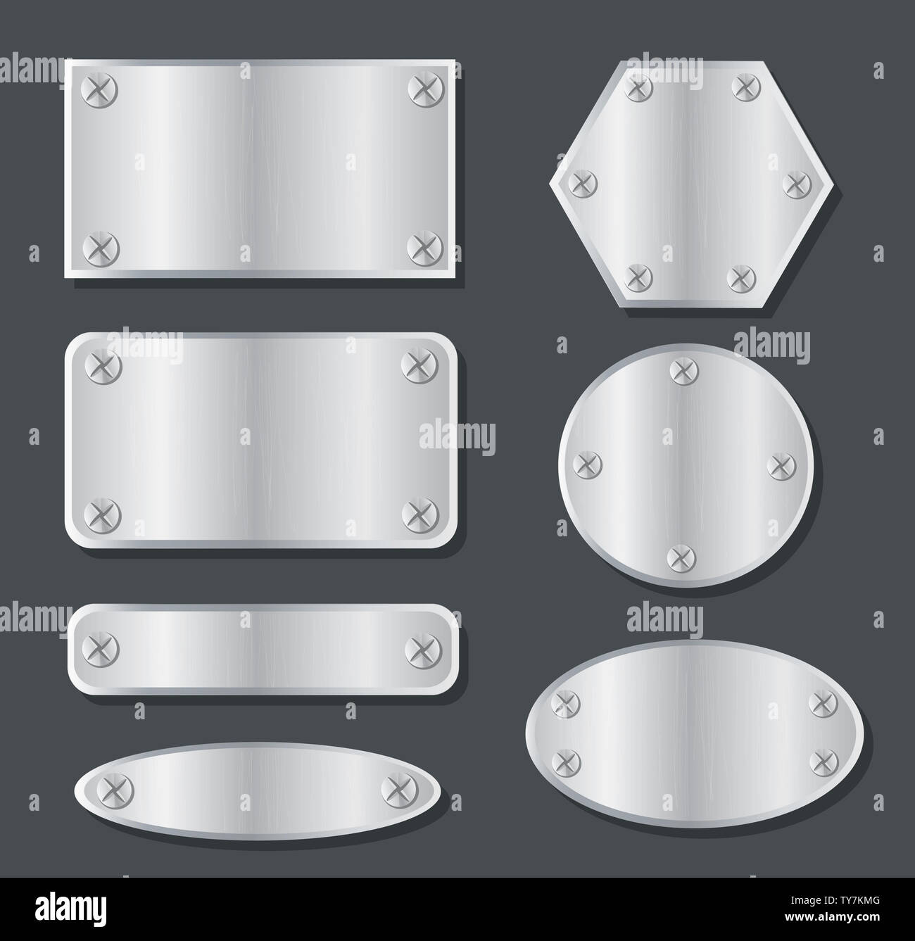 plate metal banner set Stock Photo - Alamy