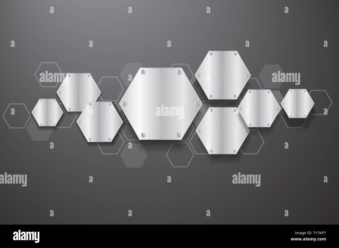 Blank metal steel plate hexagonal hi-res stock photography and images ...