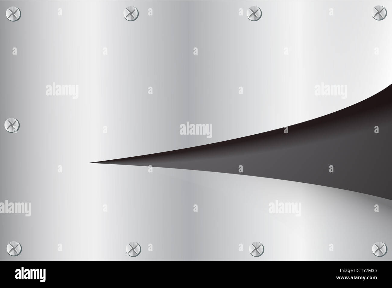 cut plate metal tearing and space black background Stock Photo - Alamy