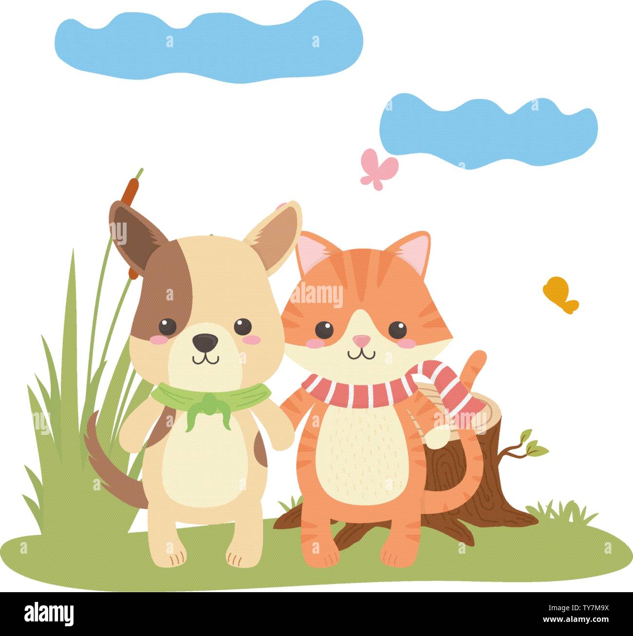 Happy Cat And Dog Clip Art