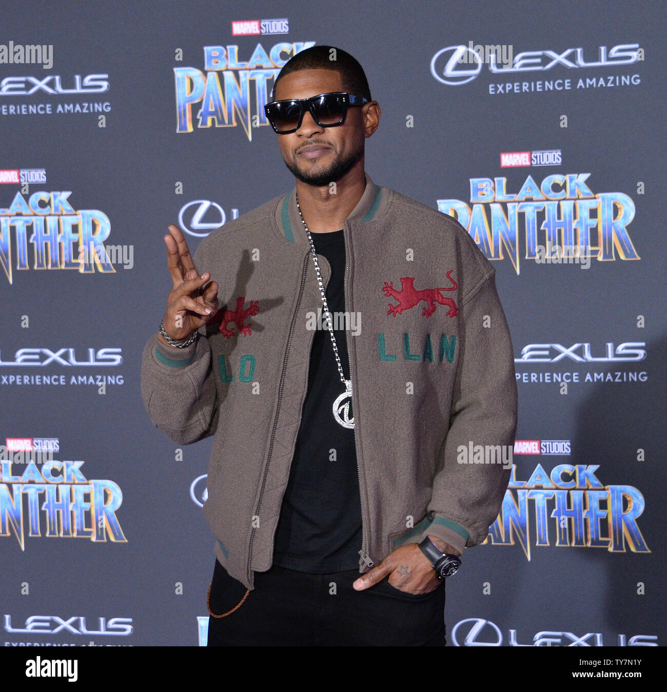 Singer Usher attends the premiere of the sci-fi motion picture "Black ...