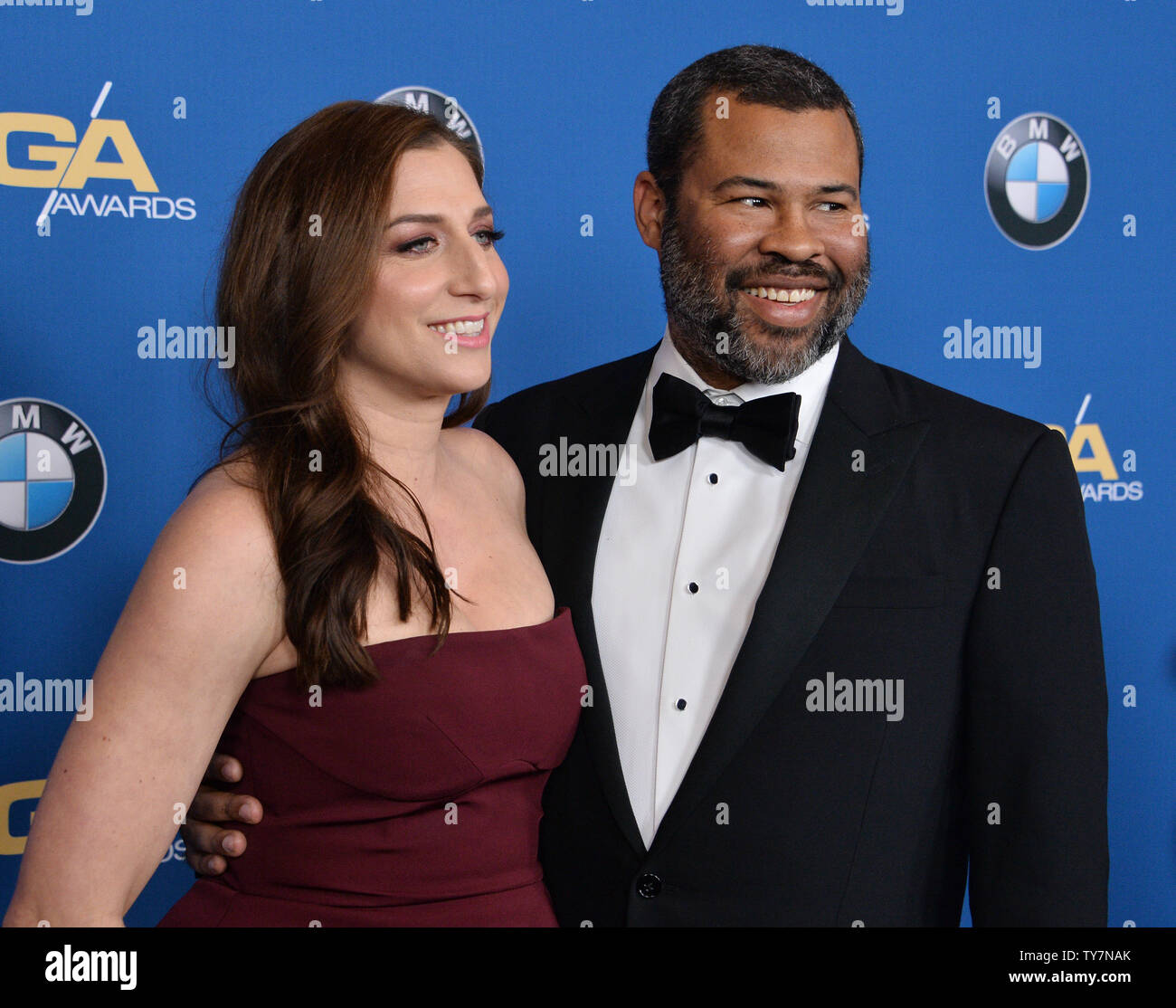 Director Jordan Peele and his wife, actress Chelsea Peretti attend the ...