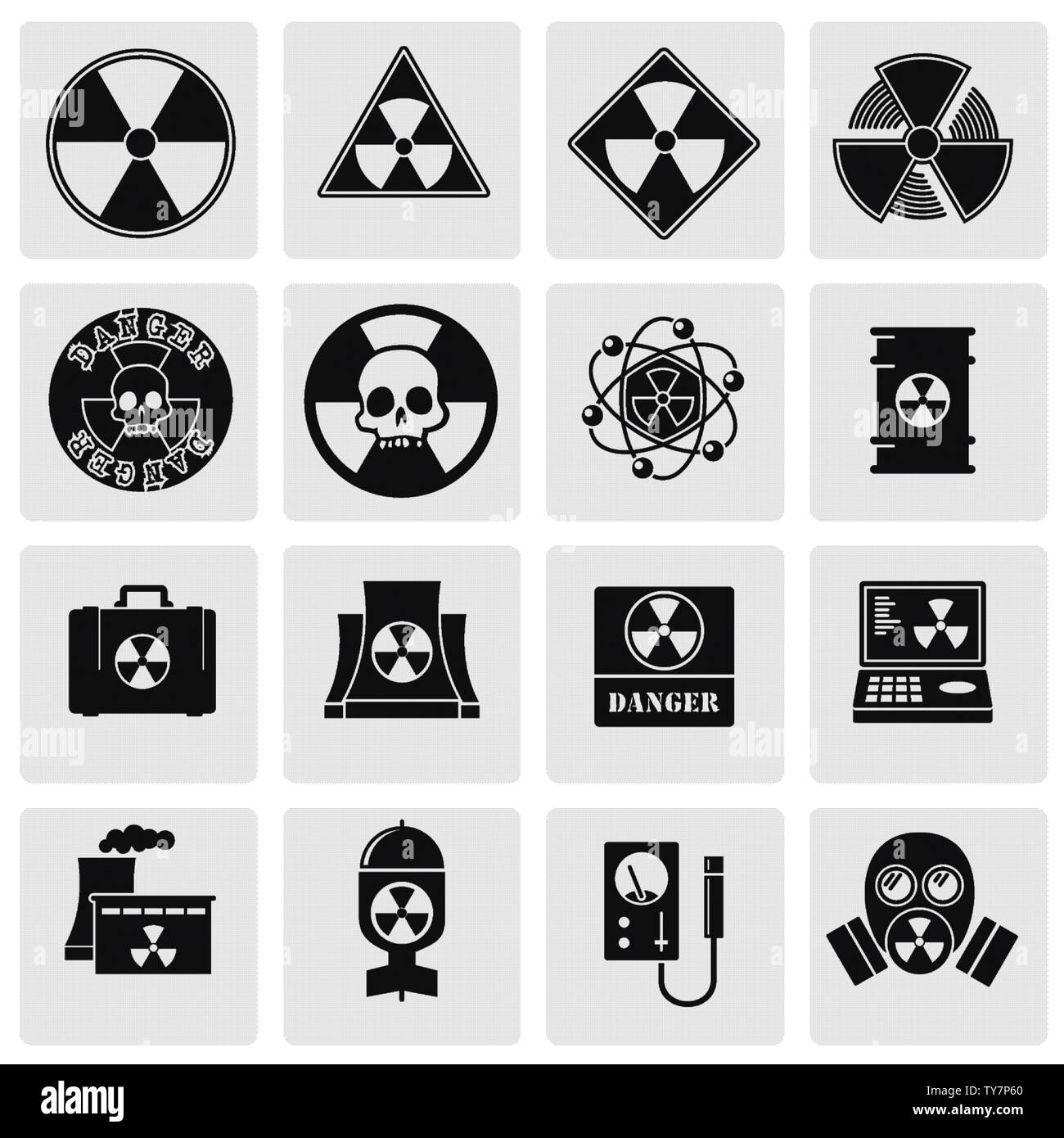 Radiation related icons set on background for graphic and web design ...