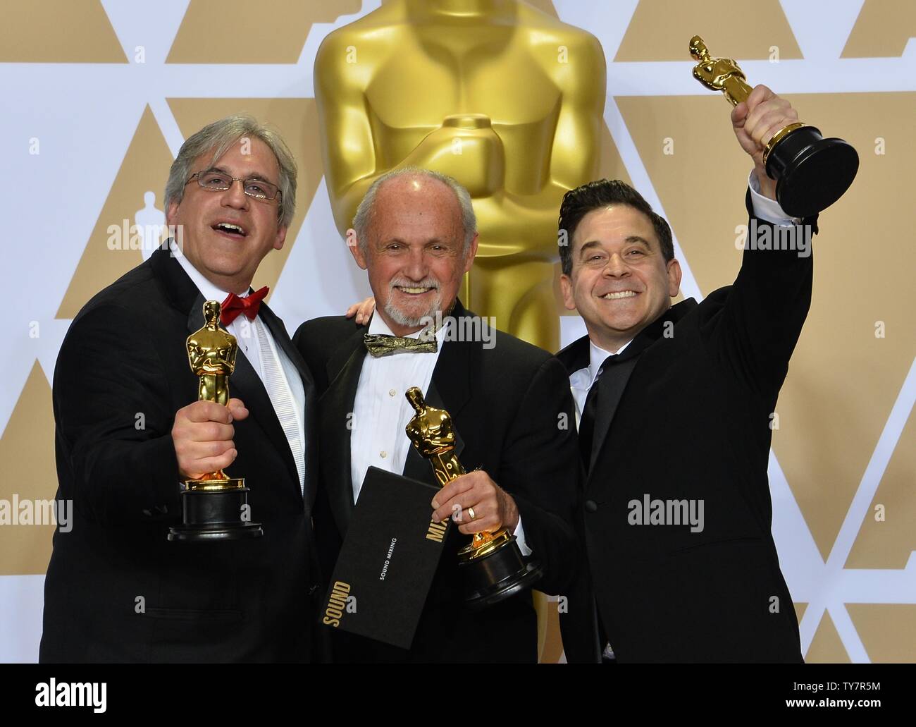 (L-R) Sound engineers Mark Weingarten, Gregg Landaker, and Gary A ...