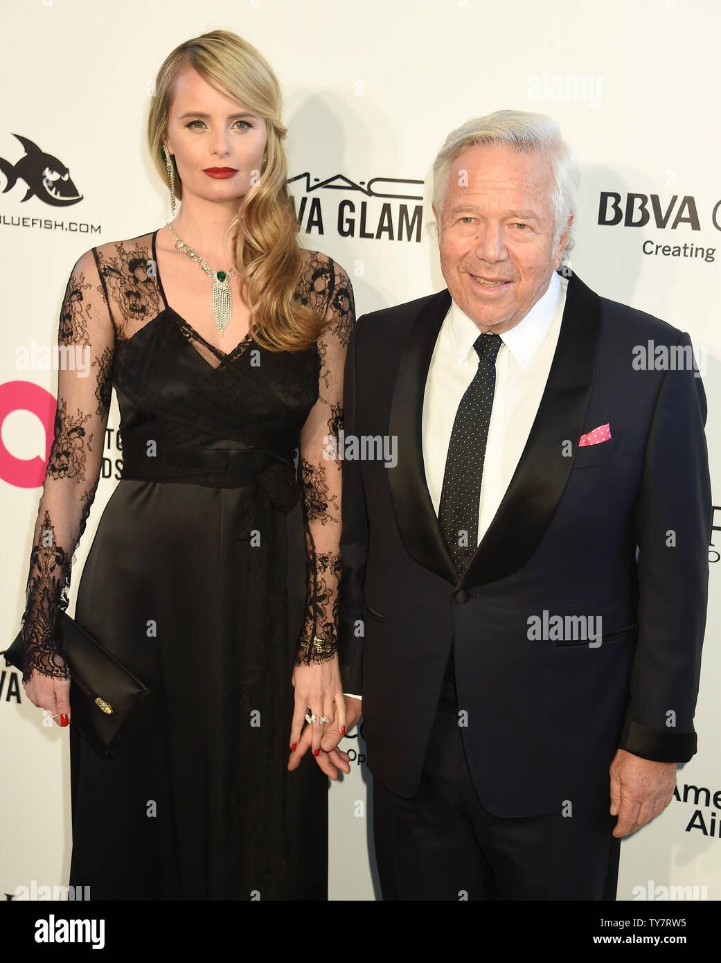 Ricki Lander (L) and Robert Kraft arrive for the Elton John Aids ...