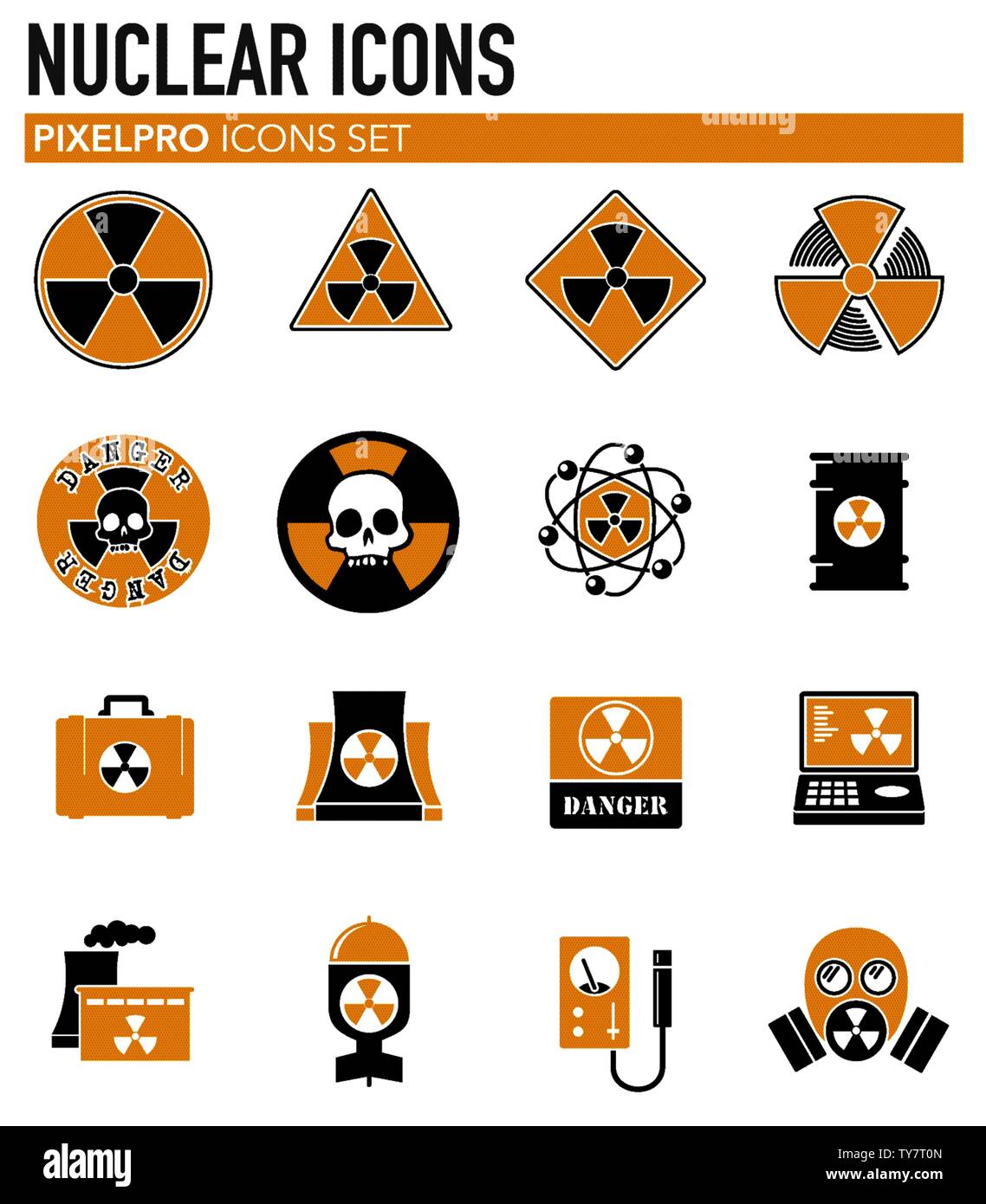 Radiation related icons set on background for graphic and web design ...