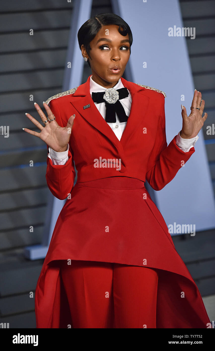 Janelle Monae arrives for the Vanity Fair Oscar Party at the Wallis ...