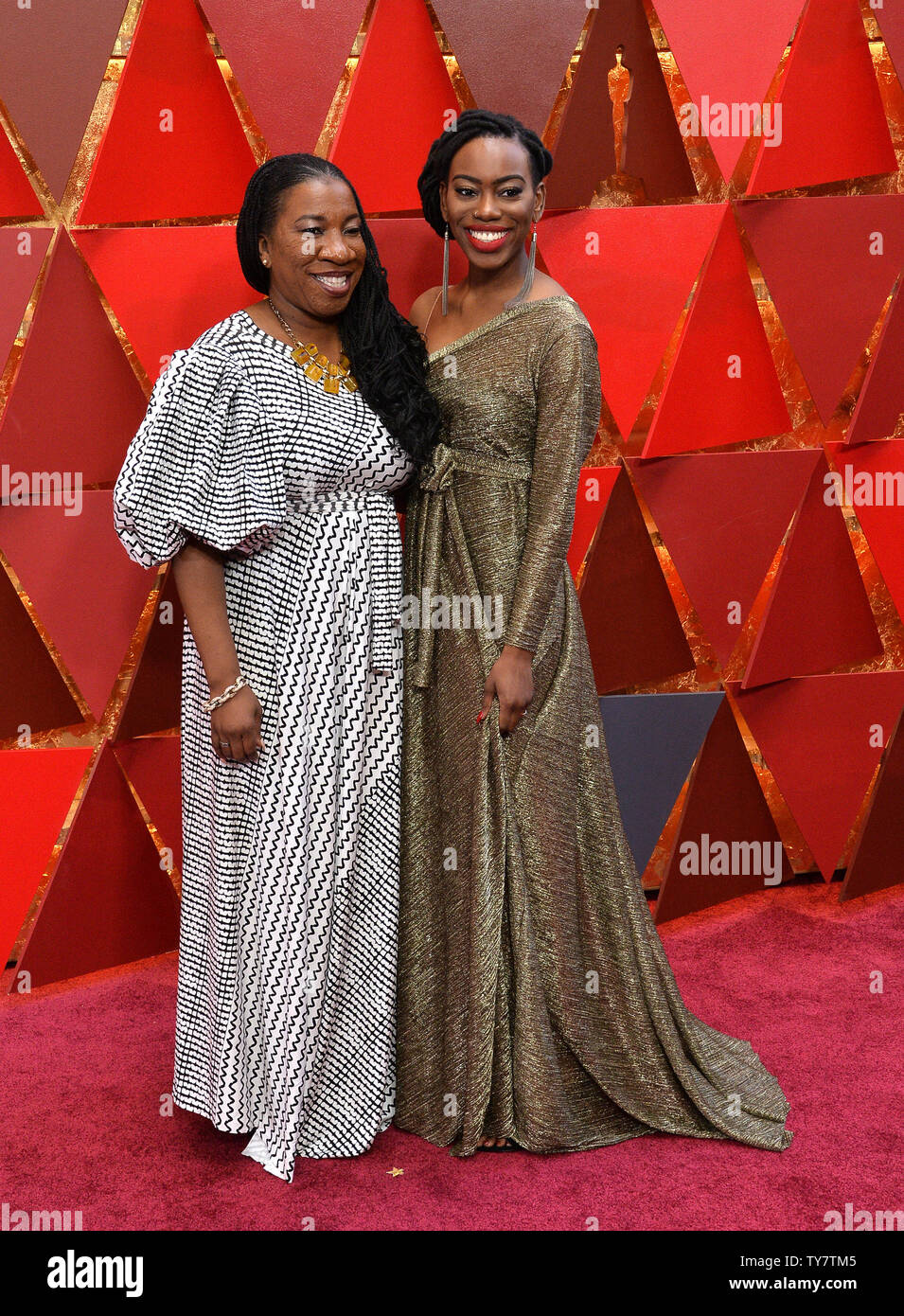 Civil rights activist Tarana Burke (l) and Kaia Burke arrive on the red ...
