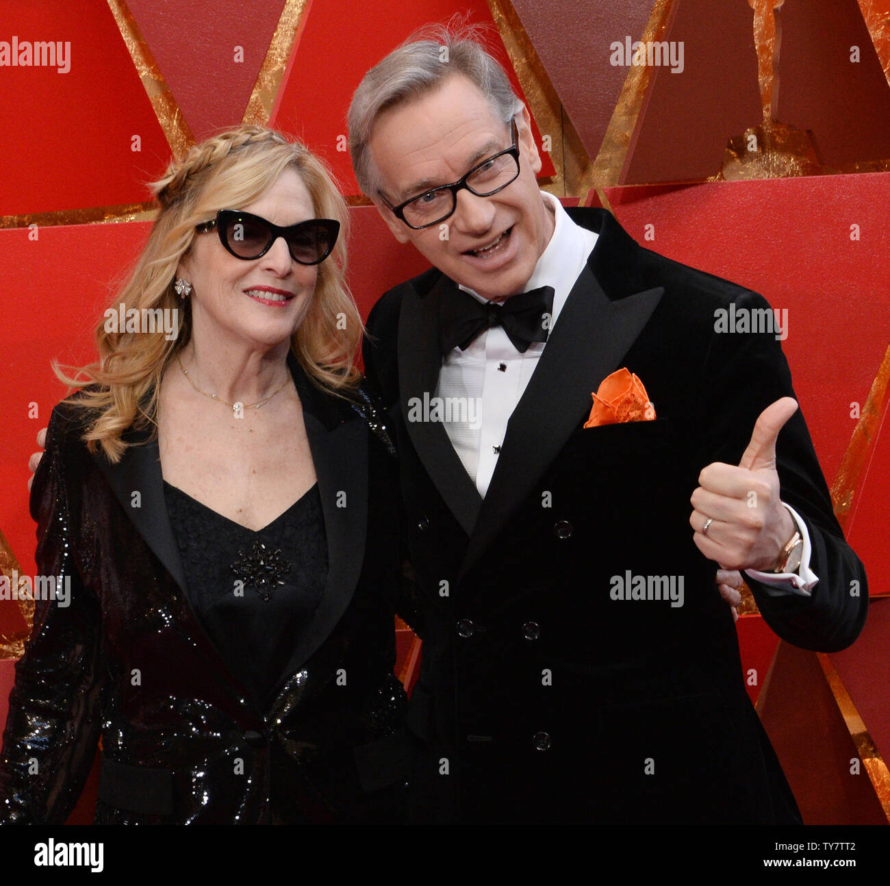 Laurie Feig and actor Paul Feig (R) arrive on the red carpet for the ...