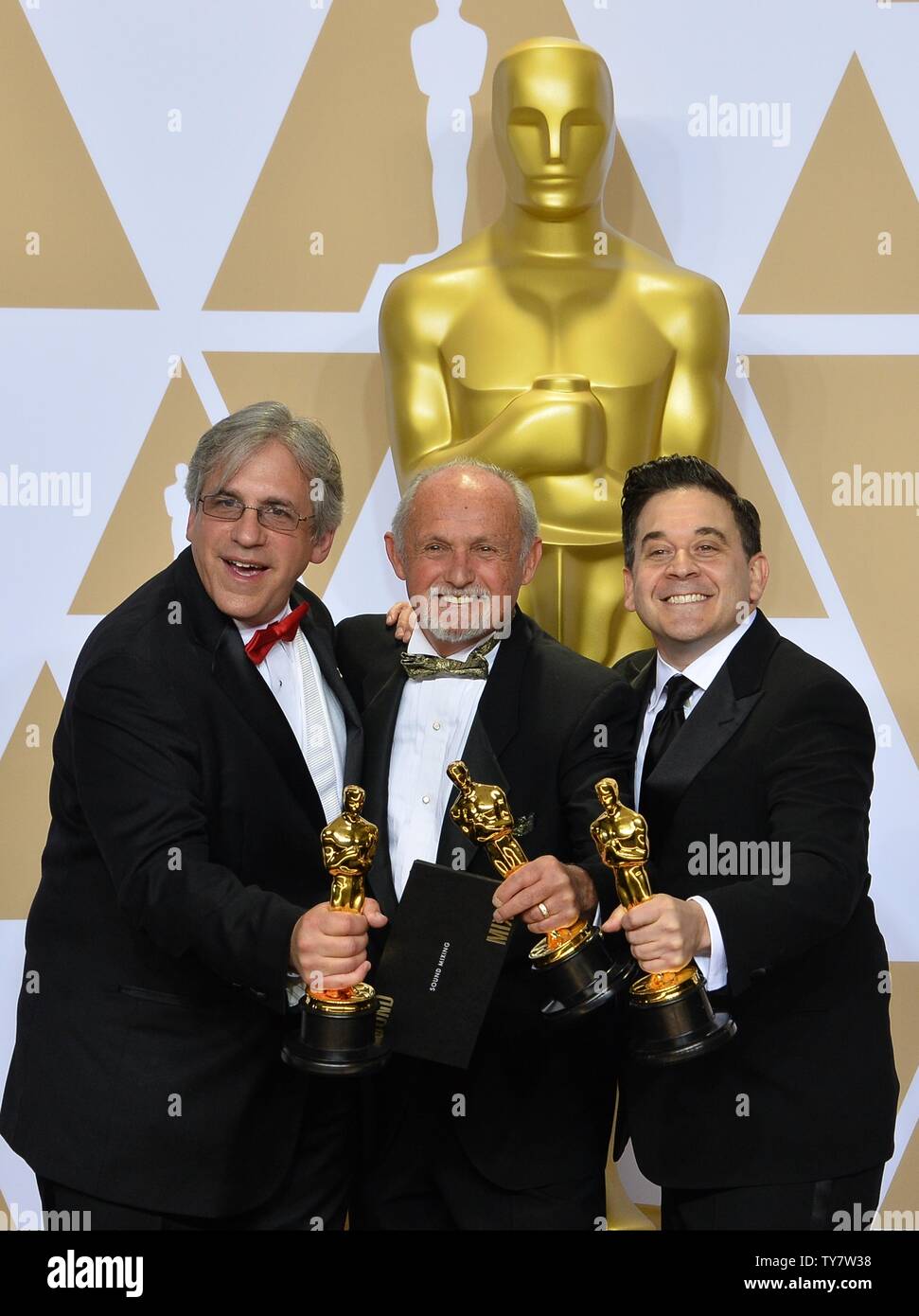 (L-R) Sound engineers Mark Weingarten, Gregg Landaker, and Gary A ...