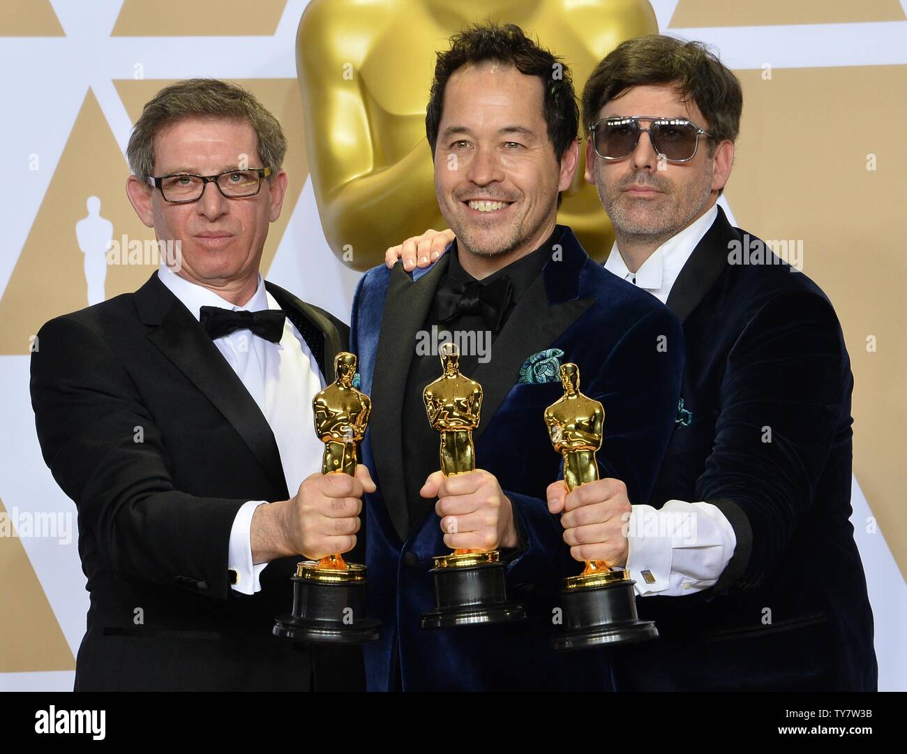 (L-R) Set decorator Jeffrey A. Melvin, production designer Paul Denham ...