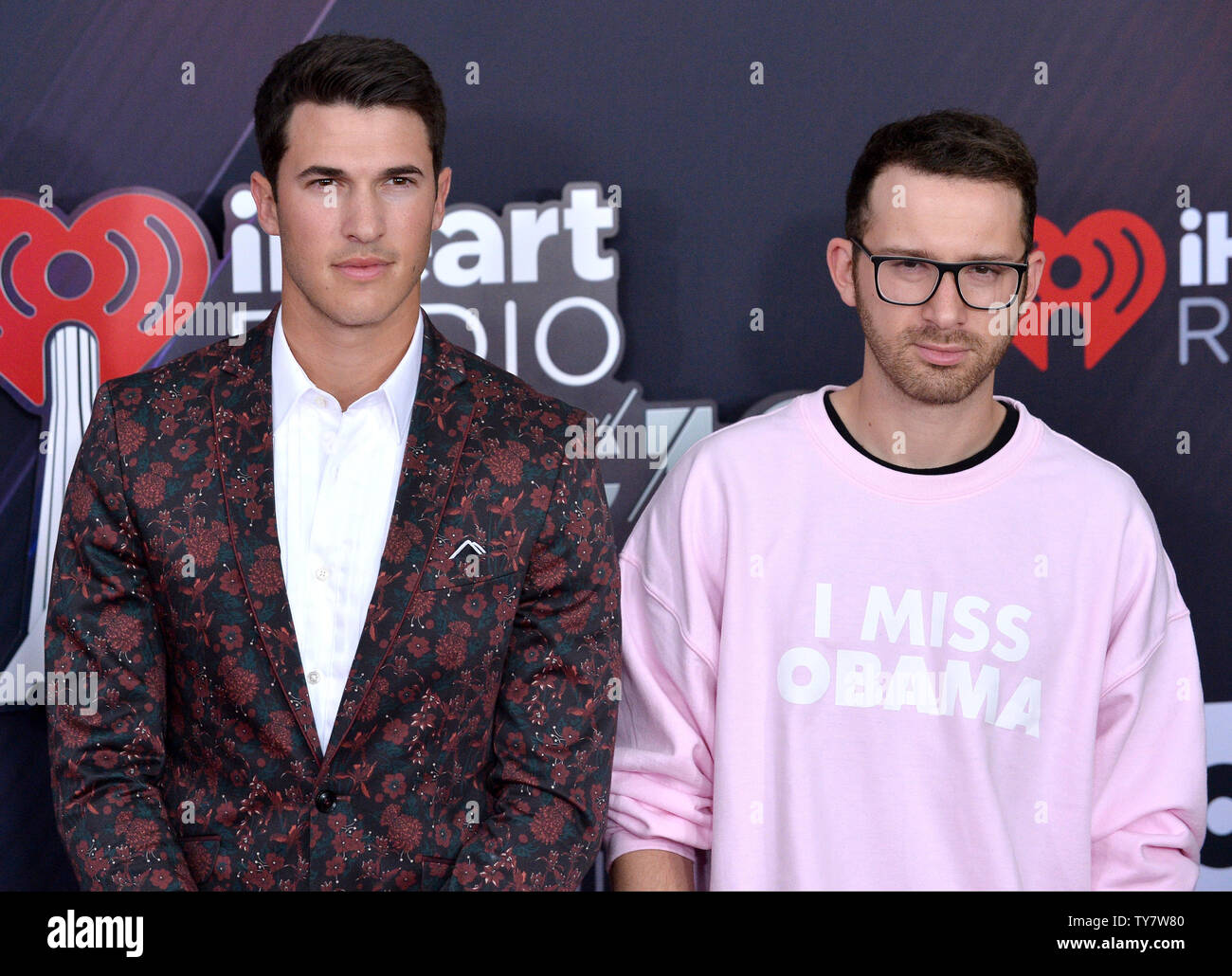 Pop duo Caleb Shapiro (L) and Rob Resnick of Timeflies arrive for the ...