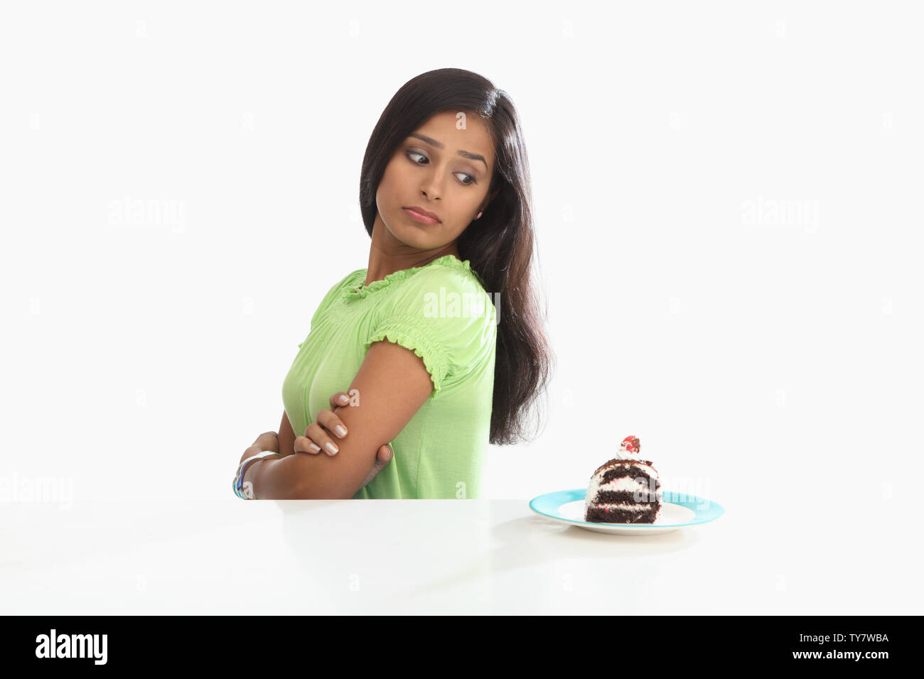 Woman Refusing Cake High Resolution Stock Photography and Images - Alamy