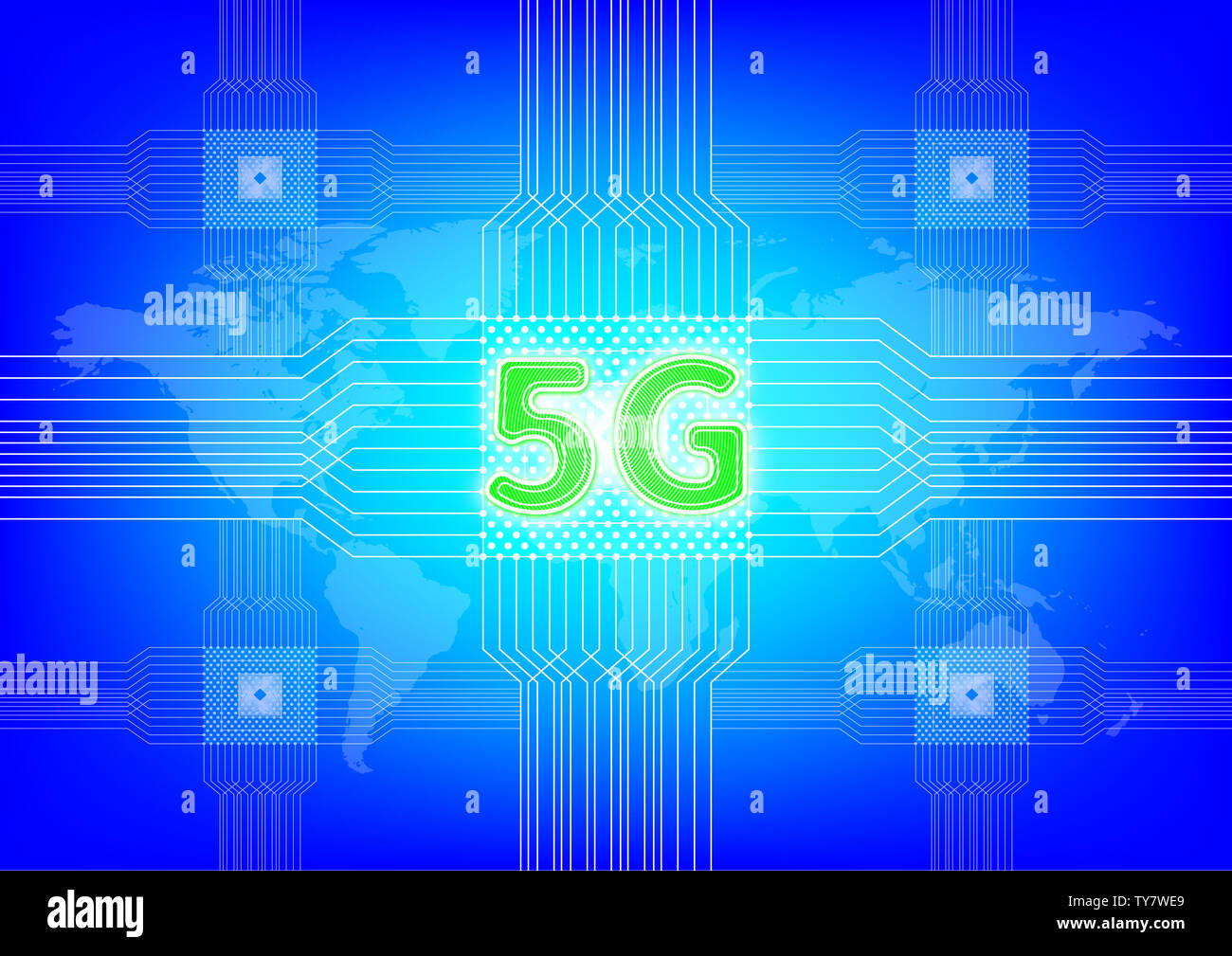 5G technology chip concept diagram Stock Photo - Alamy