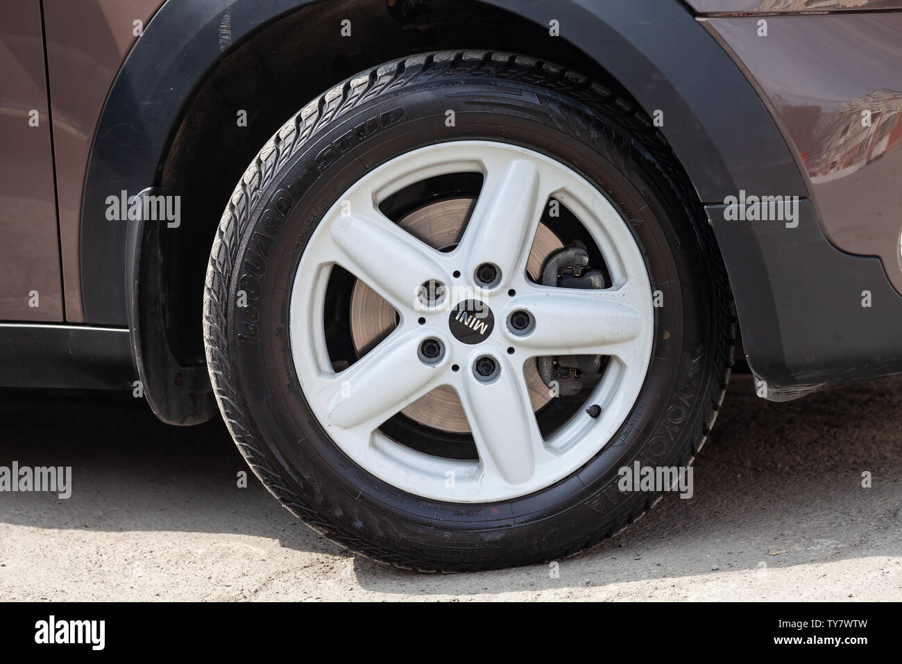 Novosibirsk, Russia - 06.26.2019: An expensive car, a female model of a ...