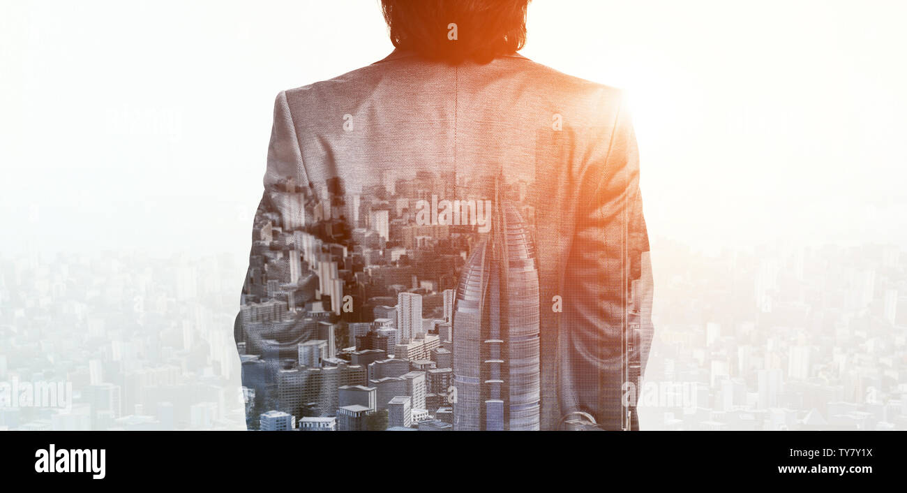 Double exposure background skyscraper hi-res stock photography and ...