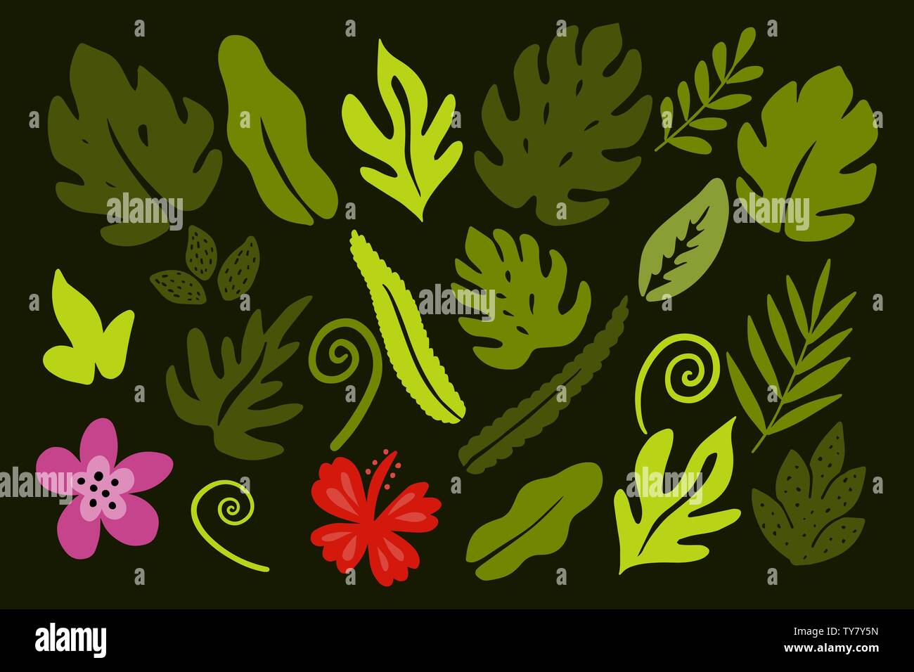 Different forest decor on Stock Vector Images - Alamy