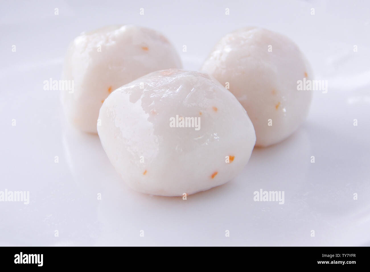 Fish balls stuffed white cheese fish balls color brushed fish balls red ...