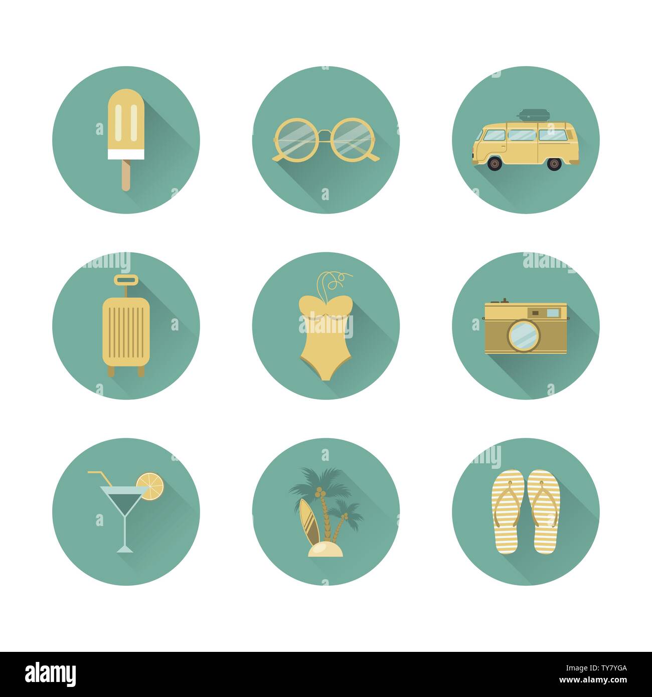 Beach icons set. Vector illustration Stock Vector Image & Art - Alamy