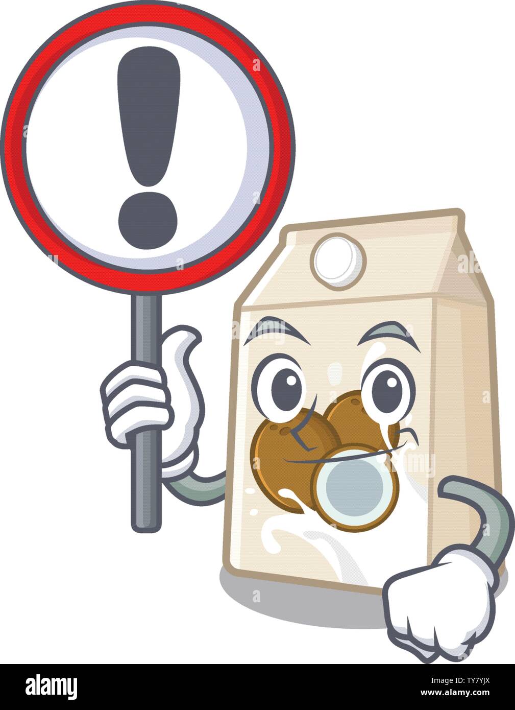 With sign coconut milk in a cartoon bottle Stock Vector Image & Art - Alamy