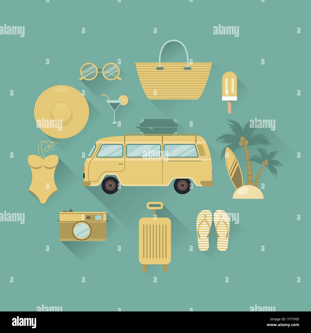 Beach icons set. Vector illustration Stock Vector Image & Art - Alamy