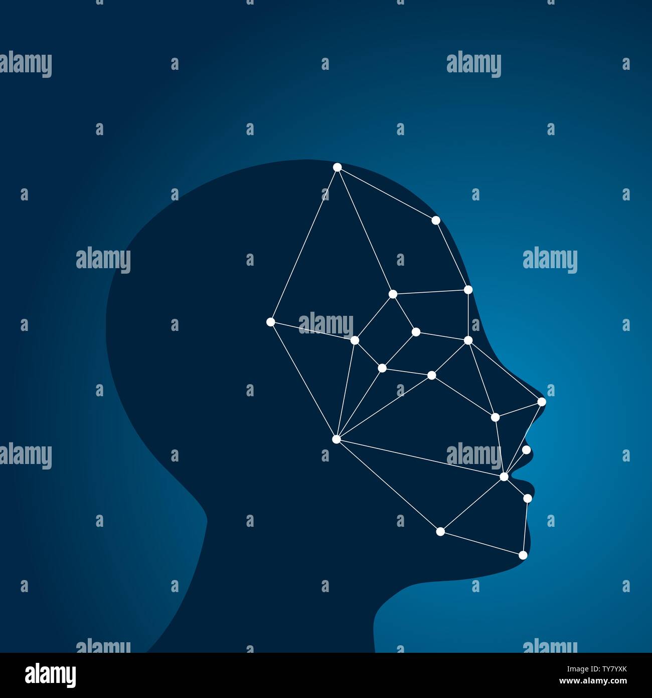 Face ID. Face recognition. Stock vector illustration Stock Vector Image ...
