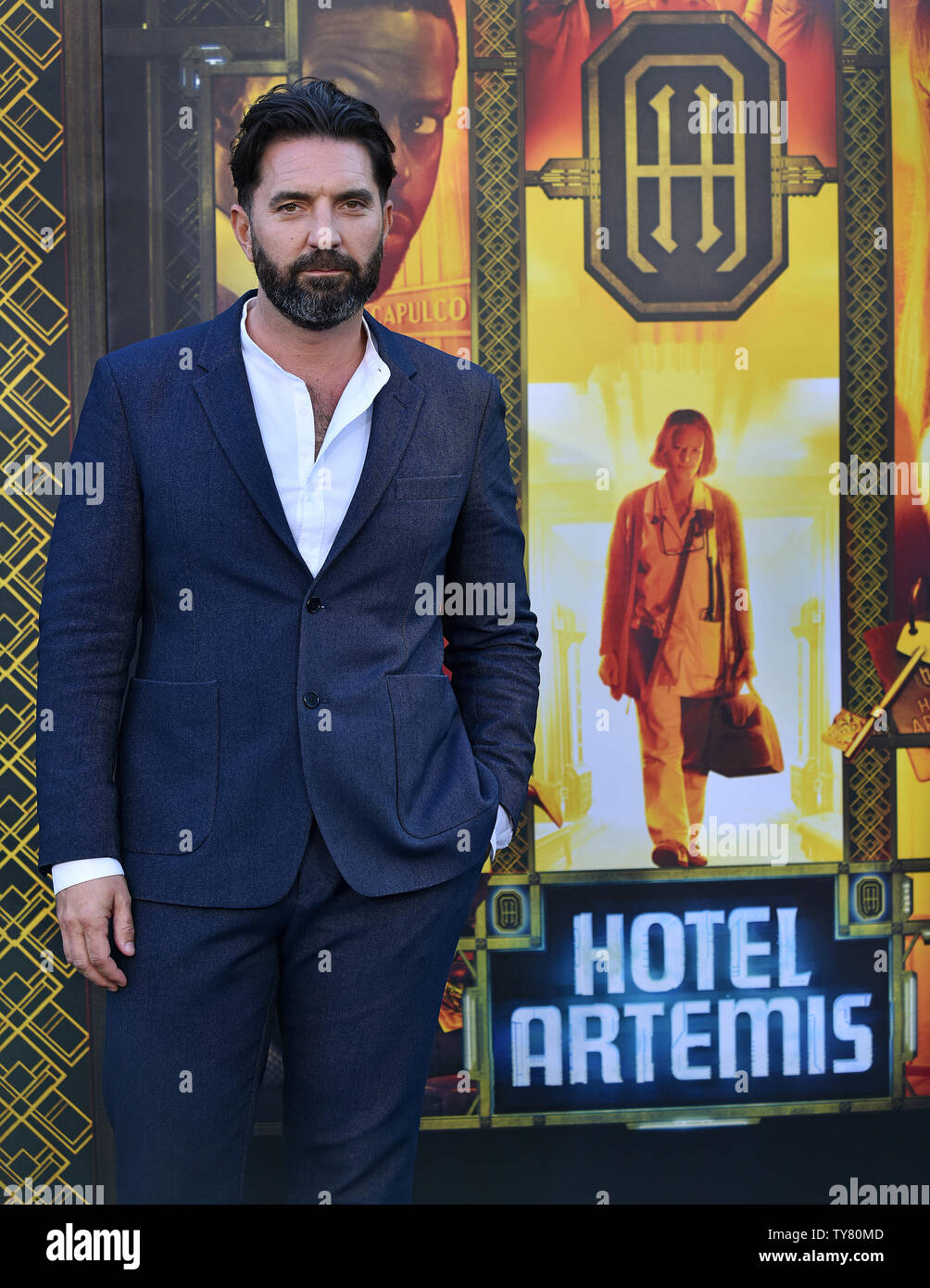 Director/writer Drew Pearce attends the premiere of 'Hotel Artemis' at ...