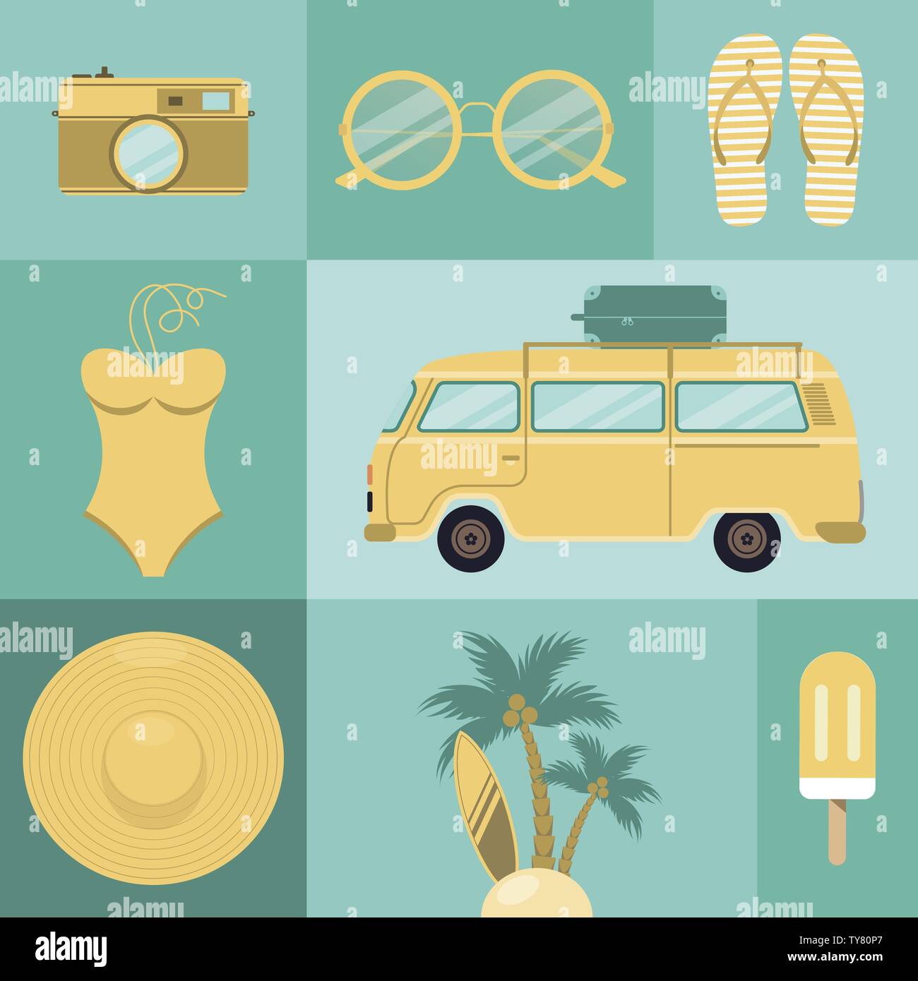 Beach icons set. Vector illustration Stock Vector Image & Art - Alamy