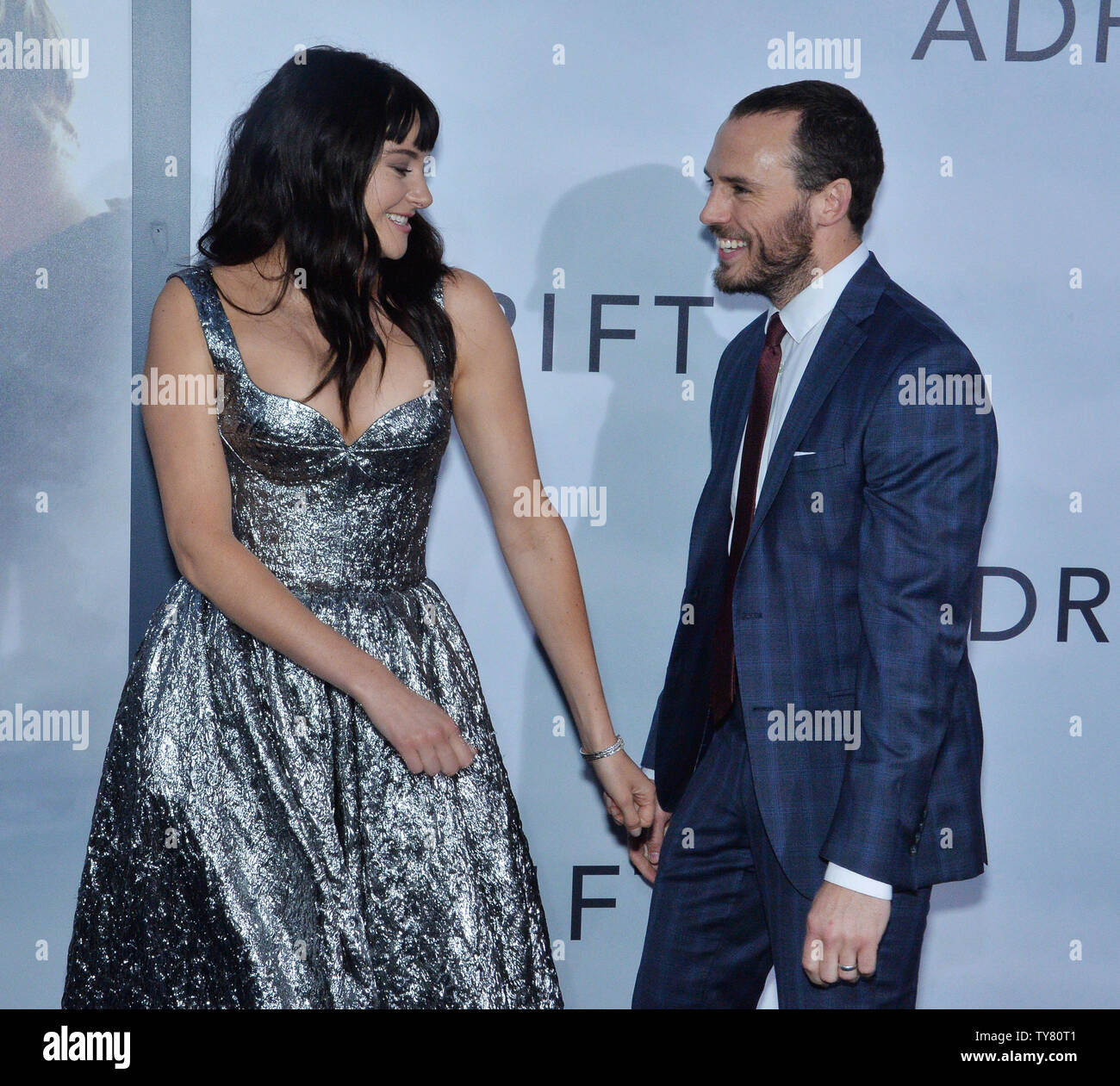 Cast members Shailene Woodley and Sam Claflin attend the premiere of ...