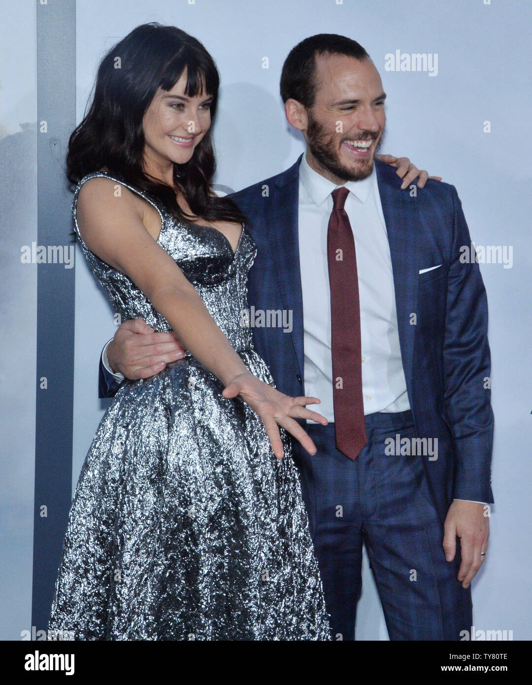 Cast members Shailene Woodley and Sam Claflin attend the premiere of ...