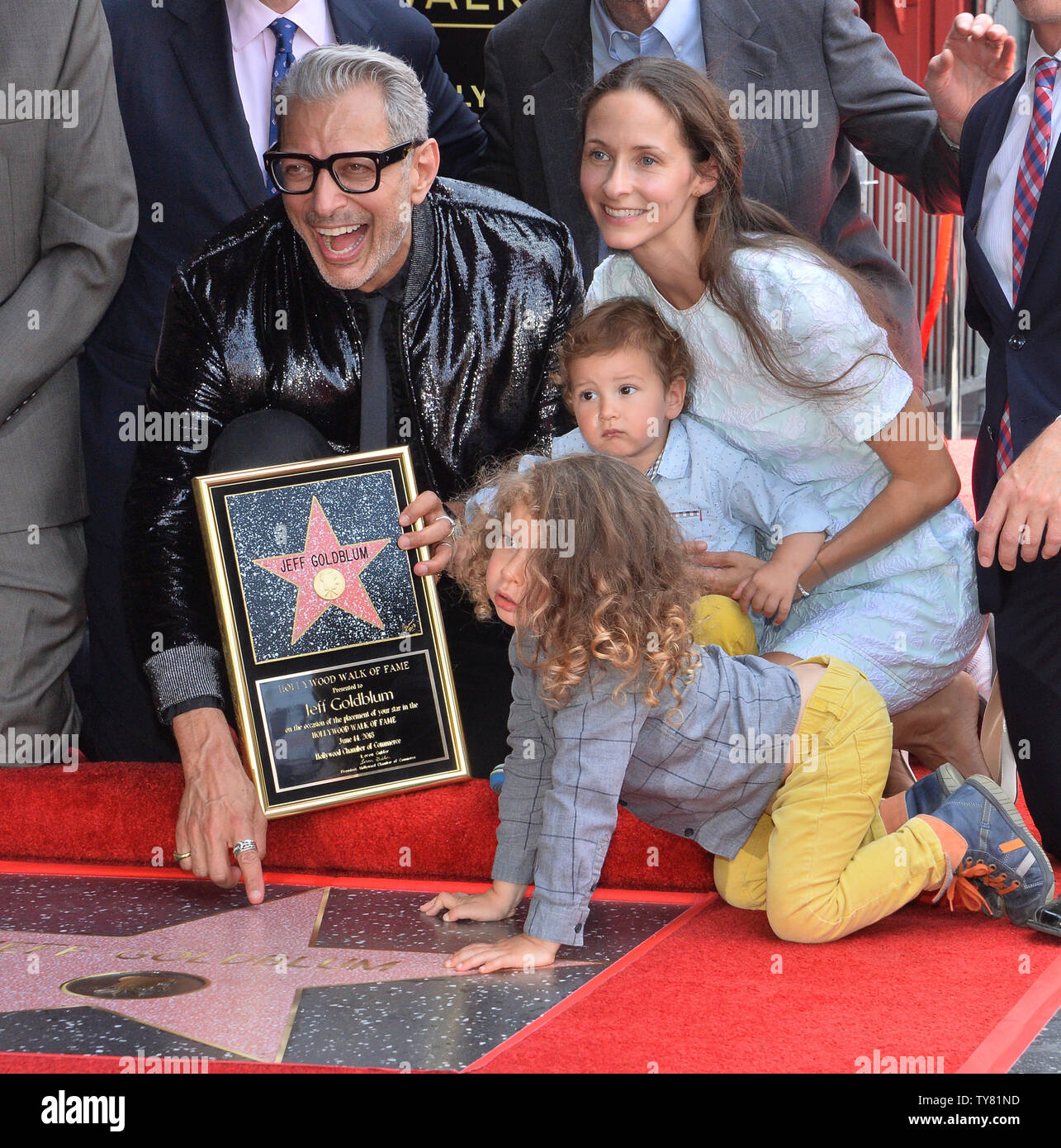 Actor Jeff Goldblum is joined by his wife Emilie Livingston and their ...