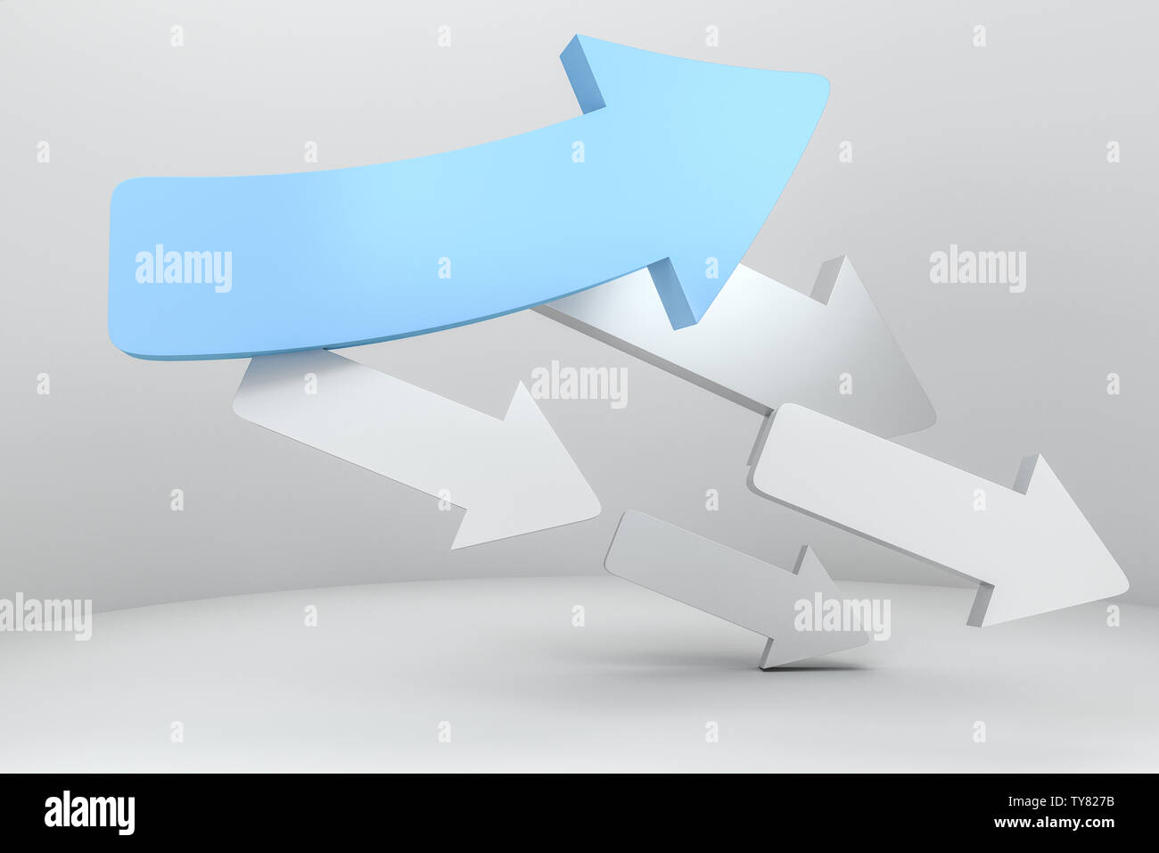 3D rendering,creative arrow background model,direction and concept ...