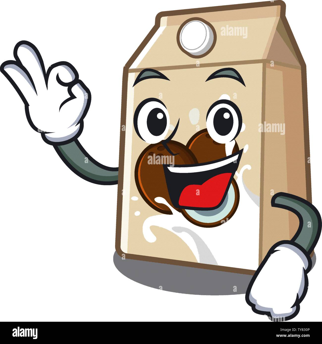 Okay coconut milk isolated with the character Stock Vector Image & Art ...