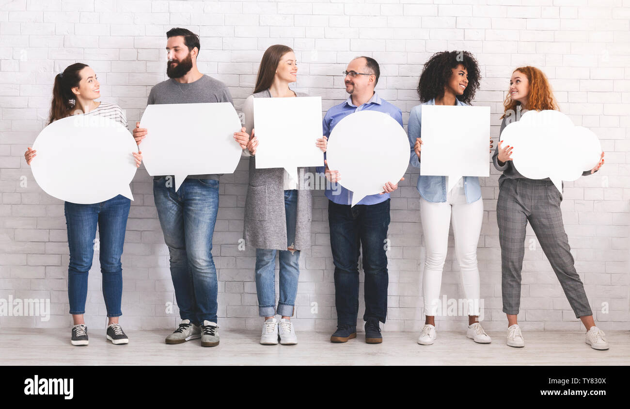 Group people speech hi-res stock photography and images - Alamy