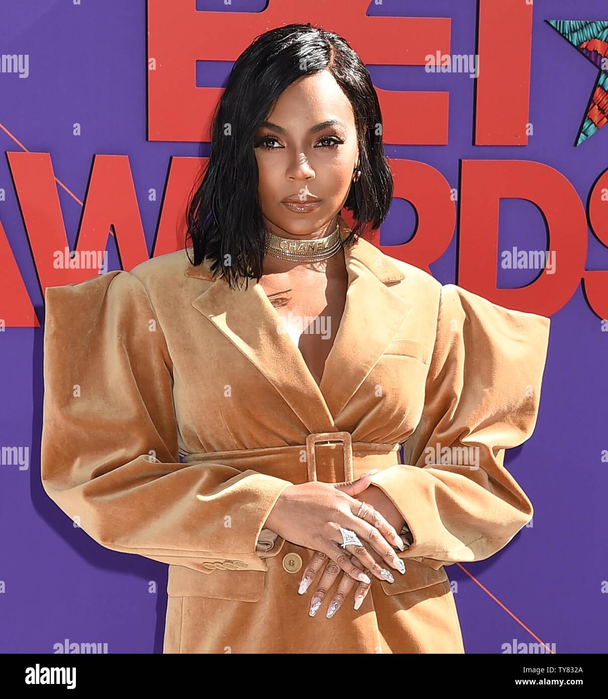 Singer Ashanti attends the 18th annual BET Awards at Microsoft Theater ...