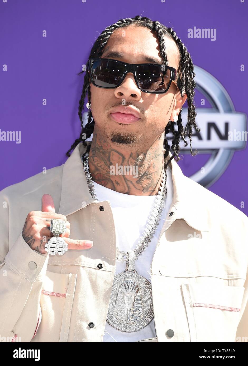 Hip-hop artist Tyga attends the 18th annual BET Awards at Microsoft ...