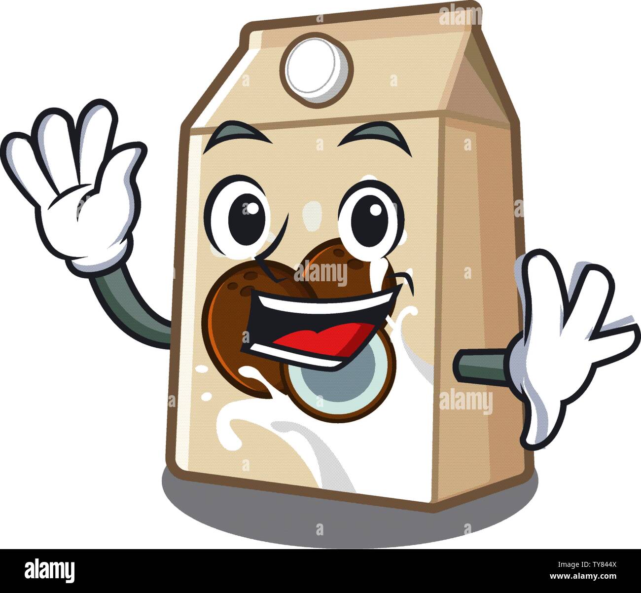 Waving coconut milk isolated with the character Stock Vector Image ...