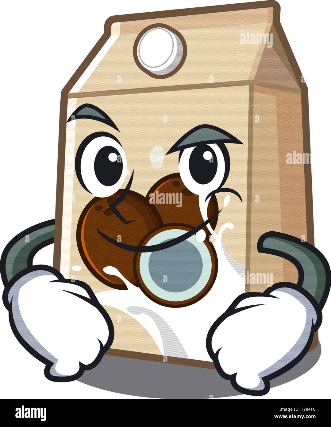Smirking coconut milk isolated with the character Stock Vector Image ...