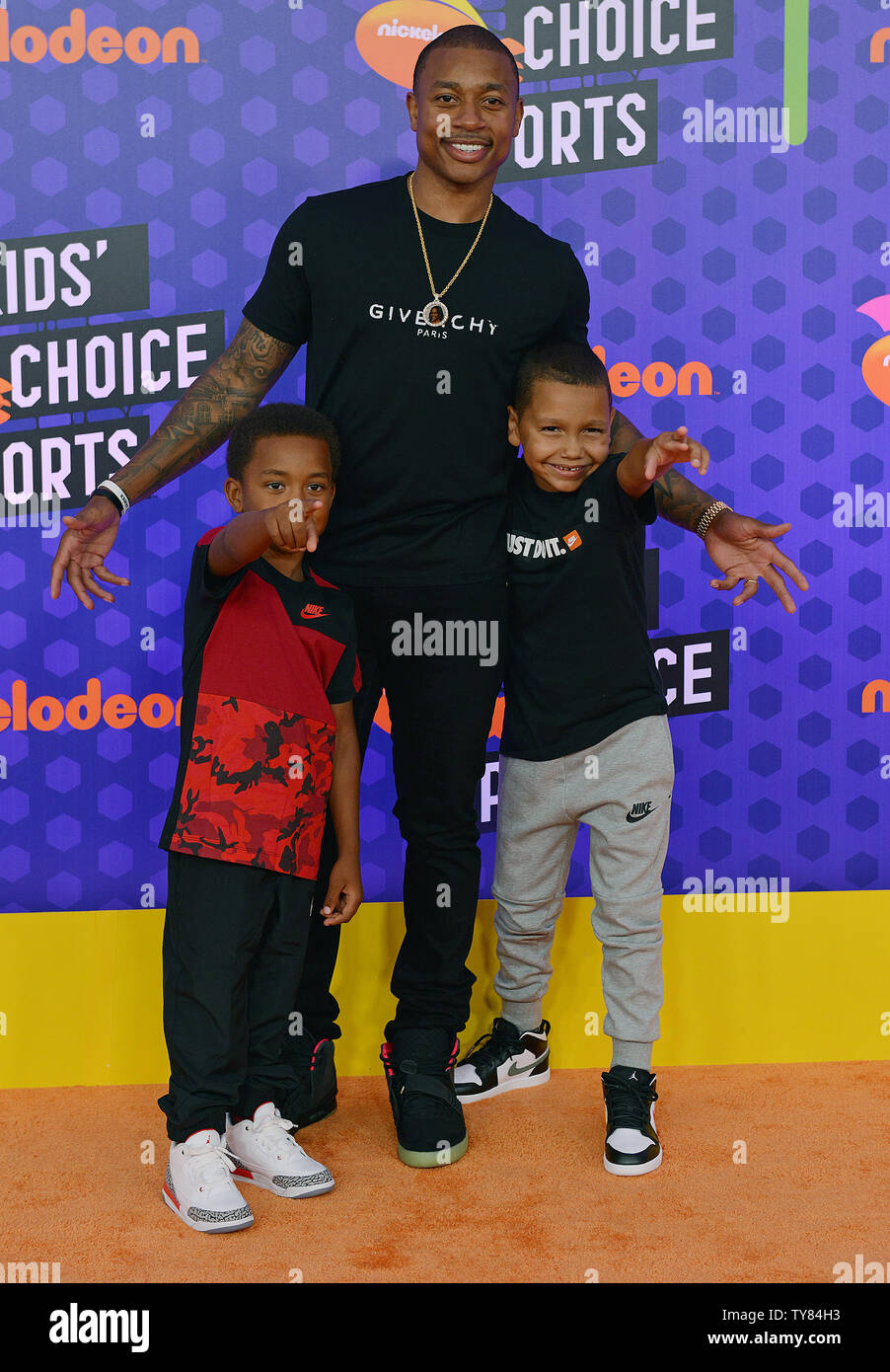 Denver Nuggets' Isaiah Thomas and sons Jaiden and James attend ...