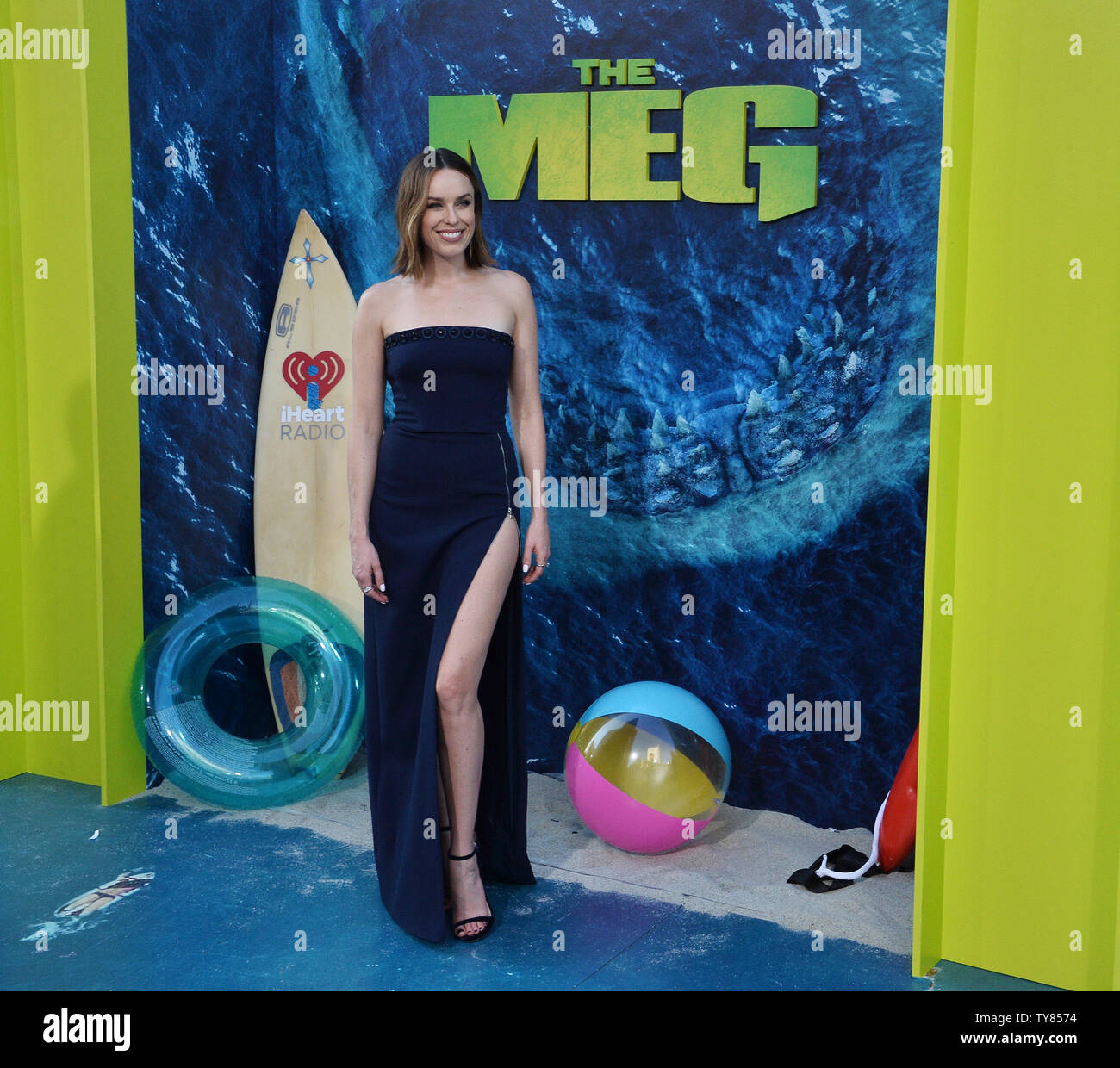 Cast member Jessica McNamee attends the premiere of the sci-fi motion ...