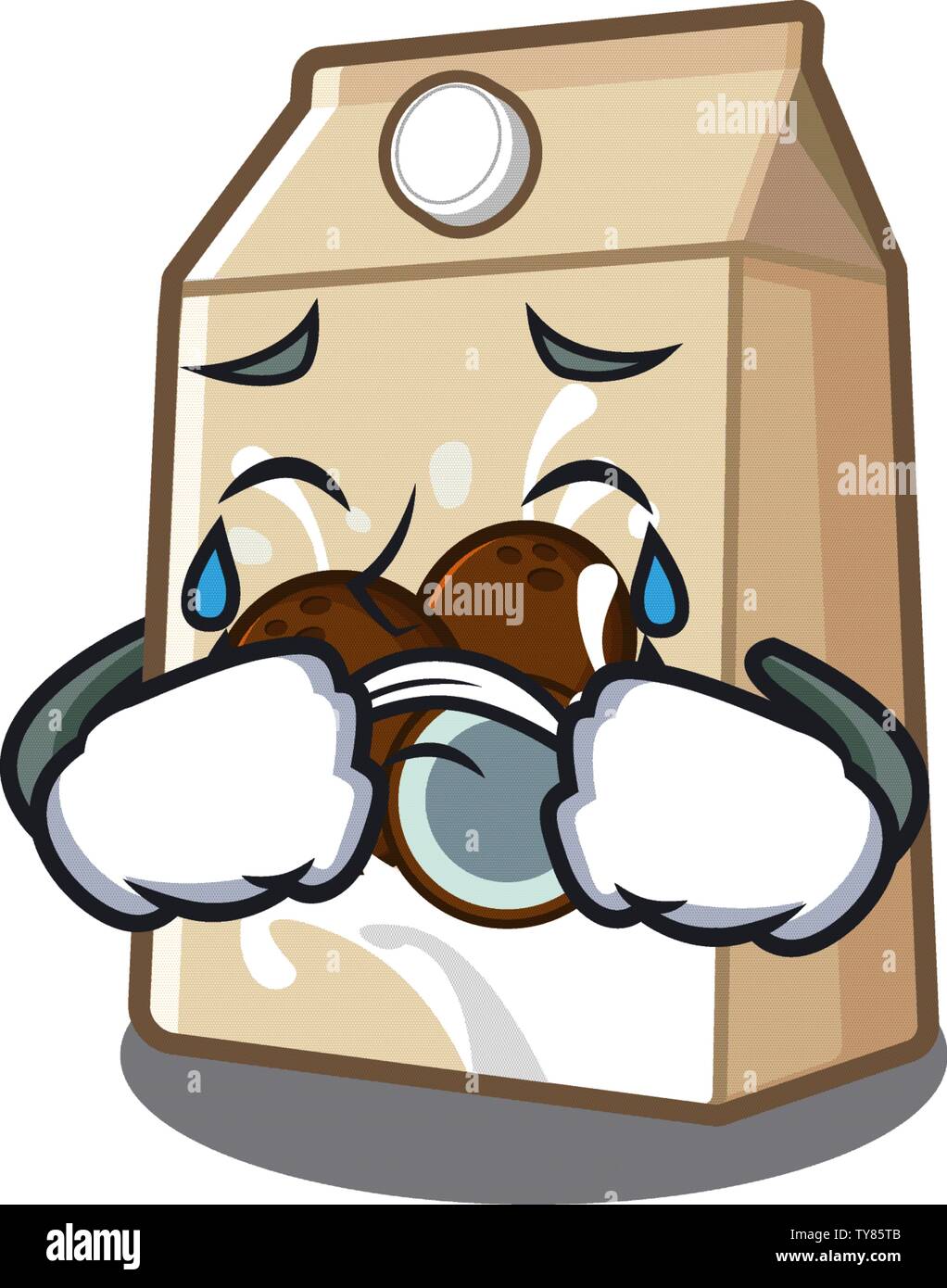 Crying cococnut milk in the mascot shape Stock Vector Image & Art - Alamy