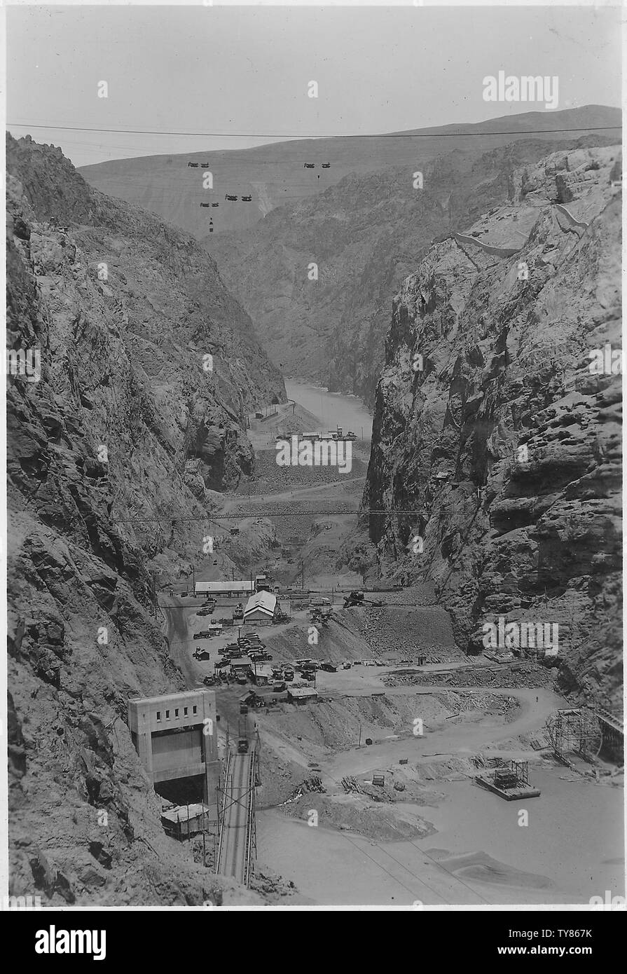 Looking upstream through Black Canyon. View shows upstream and ...