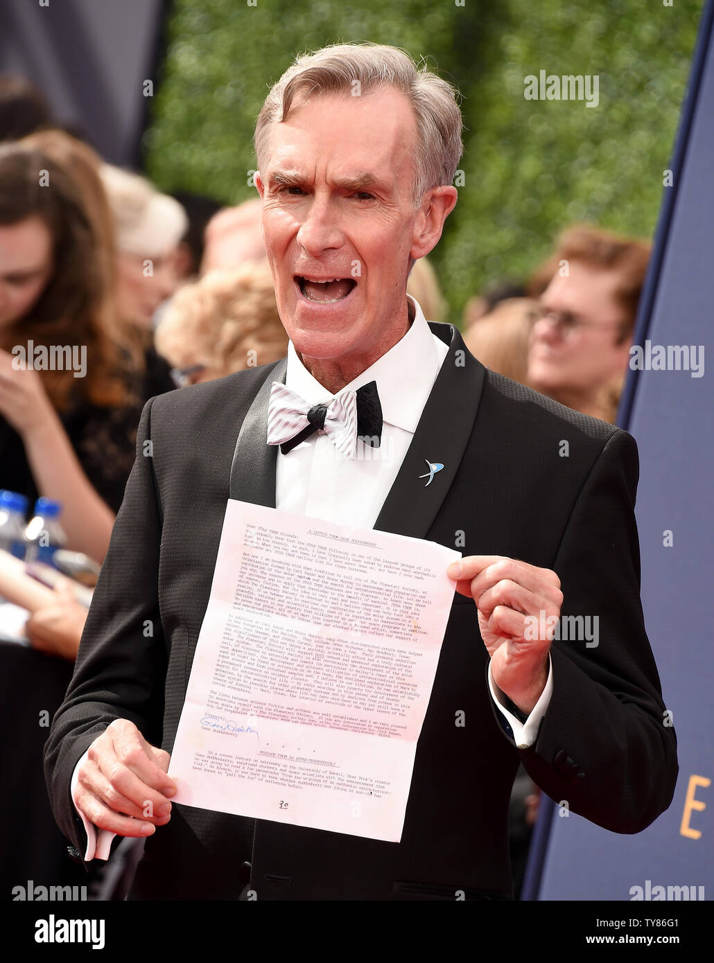 Bill Nye attends the Creative Arts Emmy Awards at the Microsoft Theater ...
