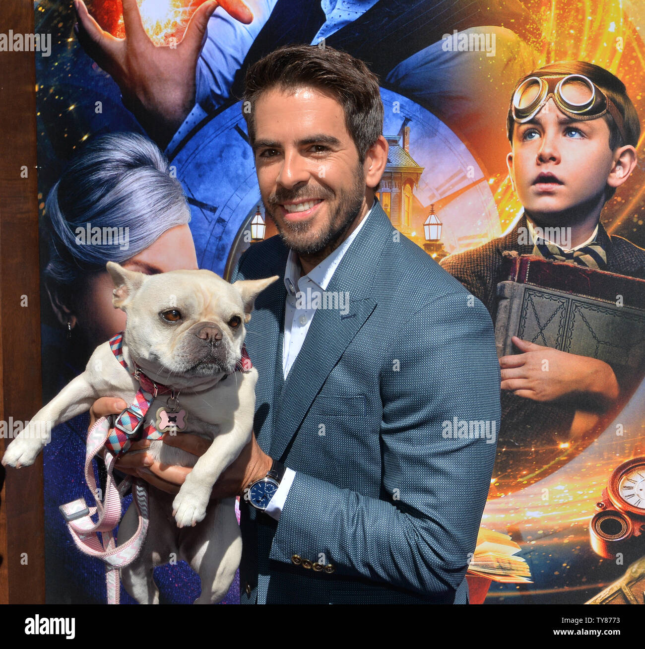 Director Eli Roth and his dog Monkey attend the premiere of the sci-fi ...