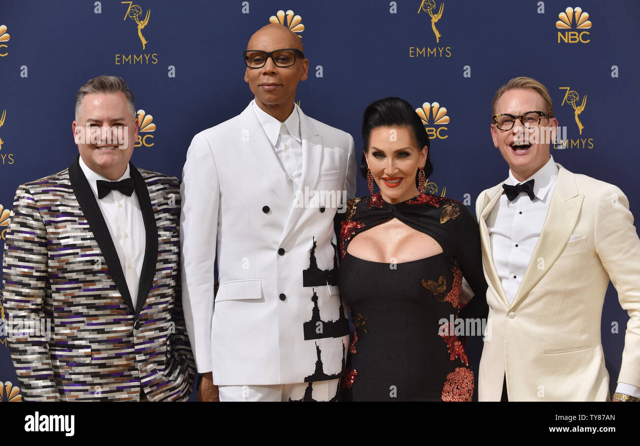 (L-R) Ross Mathews, RuPaul, Michelle Visage and Carson Kressley attend ...