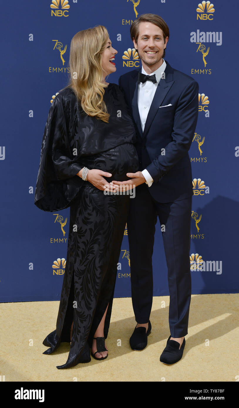 Actors Yvonne Strahovski and Tim Loden attend the 70th annual Primetime ...
