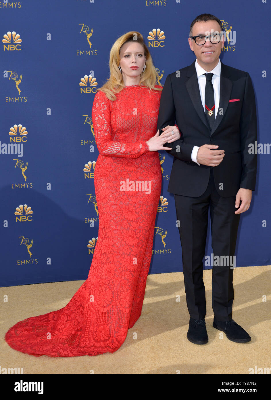Actors Natasha Lyonne (L) and Fred Armisen attend the 70th annual ...