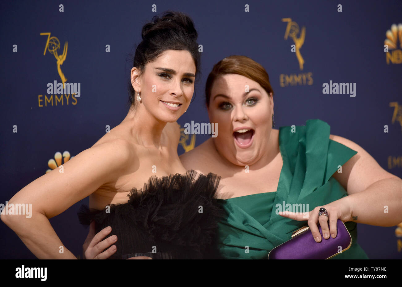 Actors Sarah Silverman (L) and Chrissy Metz attend the 70th annual ...
