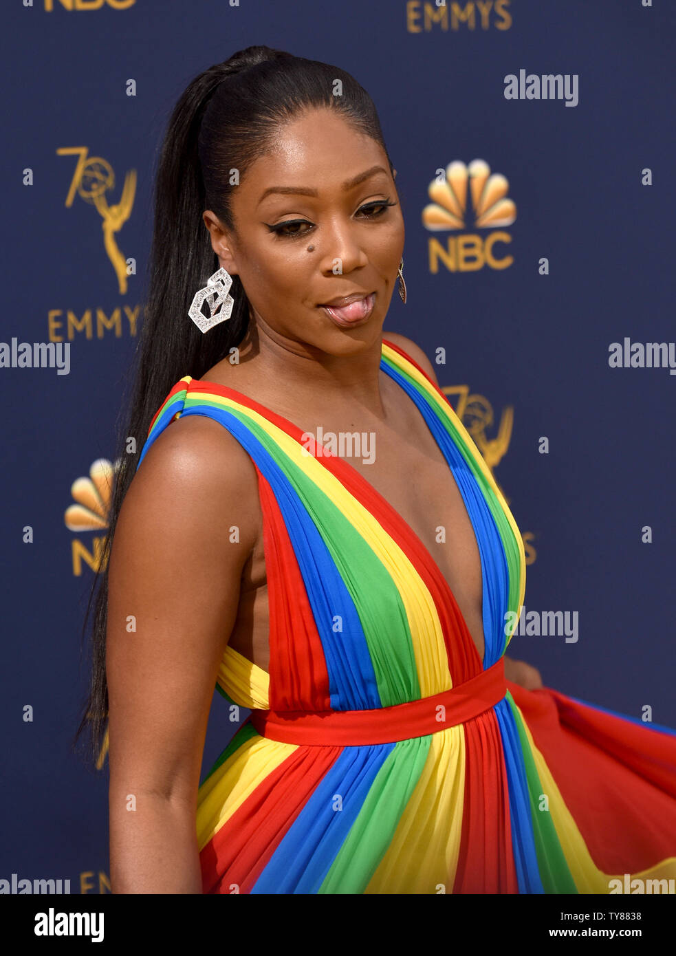 Comedian Tiffany Haddish attends the 70th annual Primetime Emmy Award ...